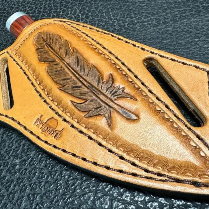 Knife Sheath (Leather + Folding) – Handmade Protective Sheath for Fixed ...